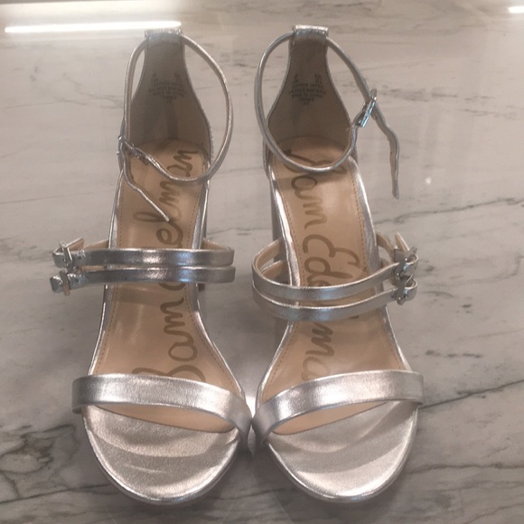 Sam Edelman | Shoes | Sam Edelman Metallic Silver Heel | Poshmark